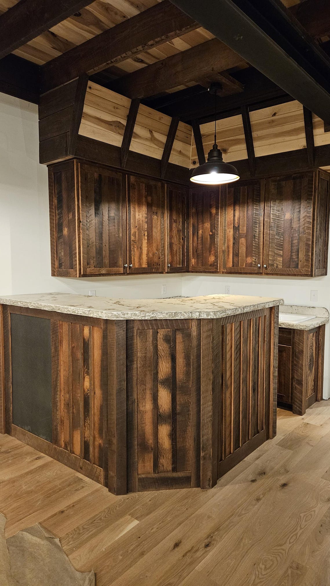 Barnwood Kitchen Cabinets and Concrete Countertops. - Etsy