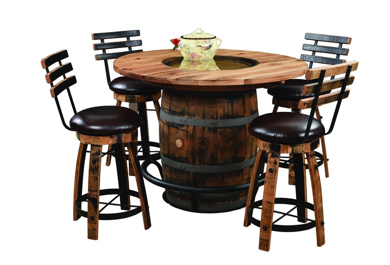 WHISKEY BARREL TABLE Set - Etsy