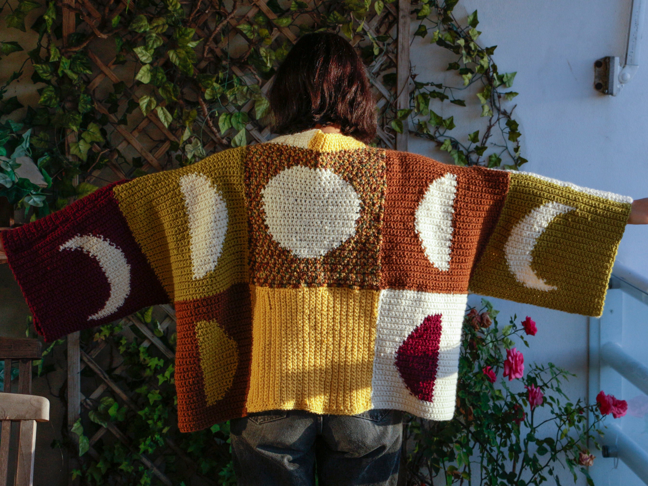 Moon Phases Oversized Cardigan Crochet Pattern - Etsy