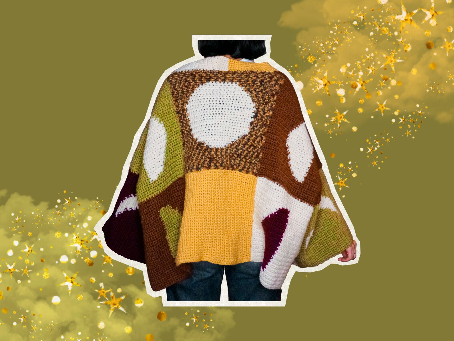 Moon Phases Oversized Cardigan Crochet Pattern | Etsy