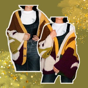 Moon Phases Oversized Cardigan Crochet Pattern - Etsy
