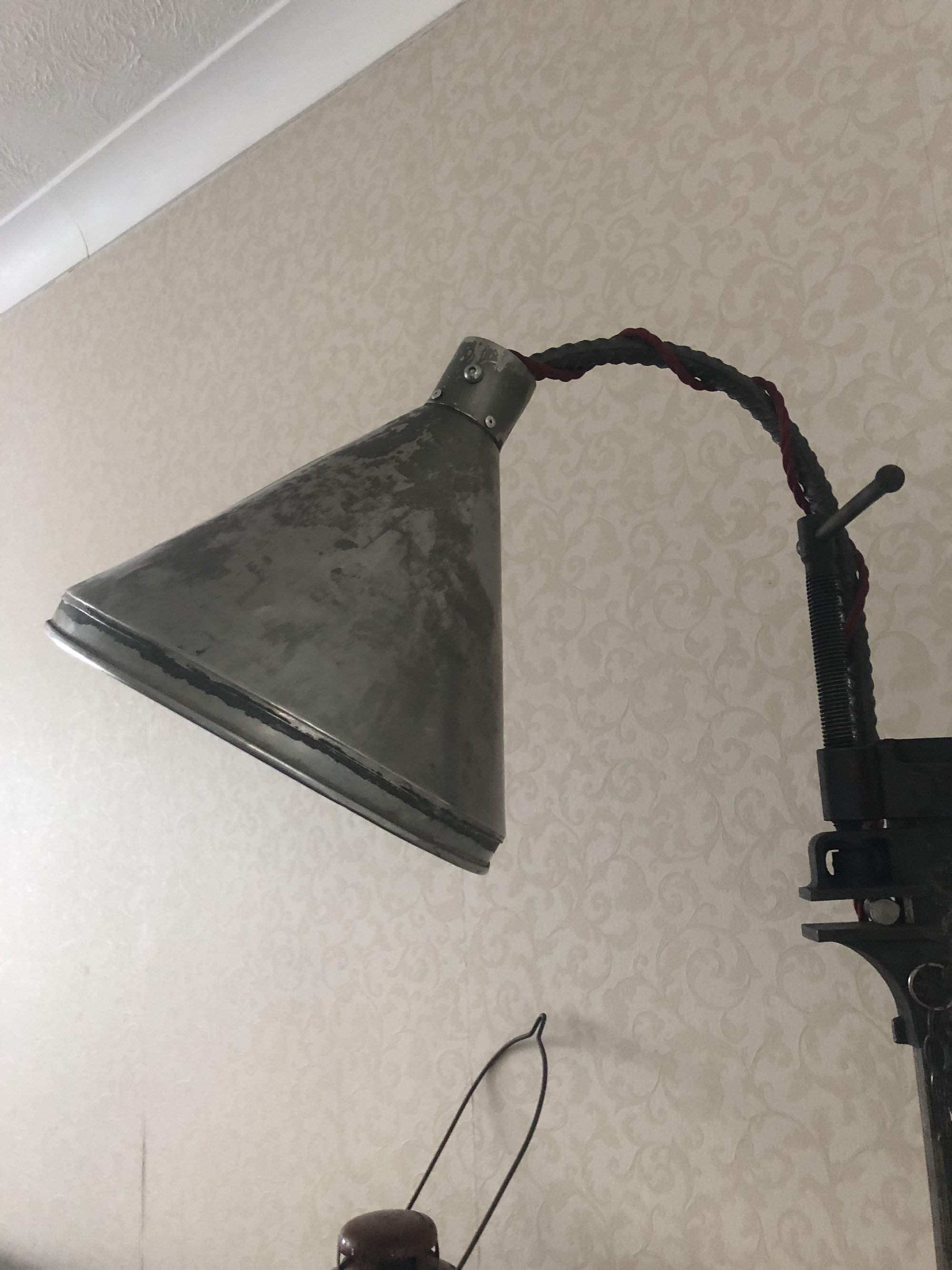Large Industrial Floor Standing Lamp Heavy Metal Large Vintage Bulb and ...