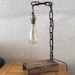 Industrial Chain Link Desk or Table Lamp Edison Bulb, Vintage Cable - Etsy
