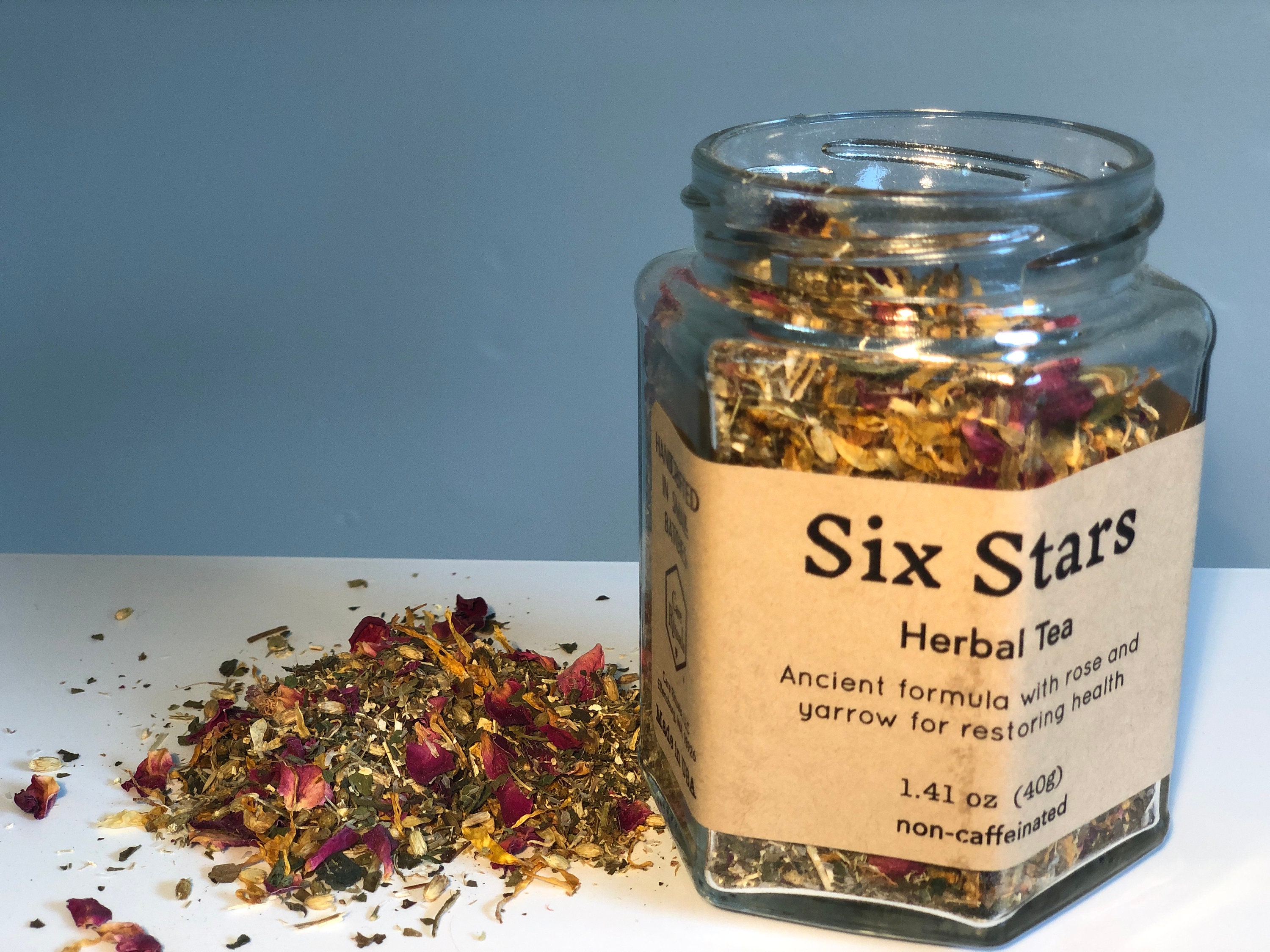 SIX STARS Tea, Americas FIRST Herbal Tea, Rose and Yarrow Loose Leaf ...