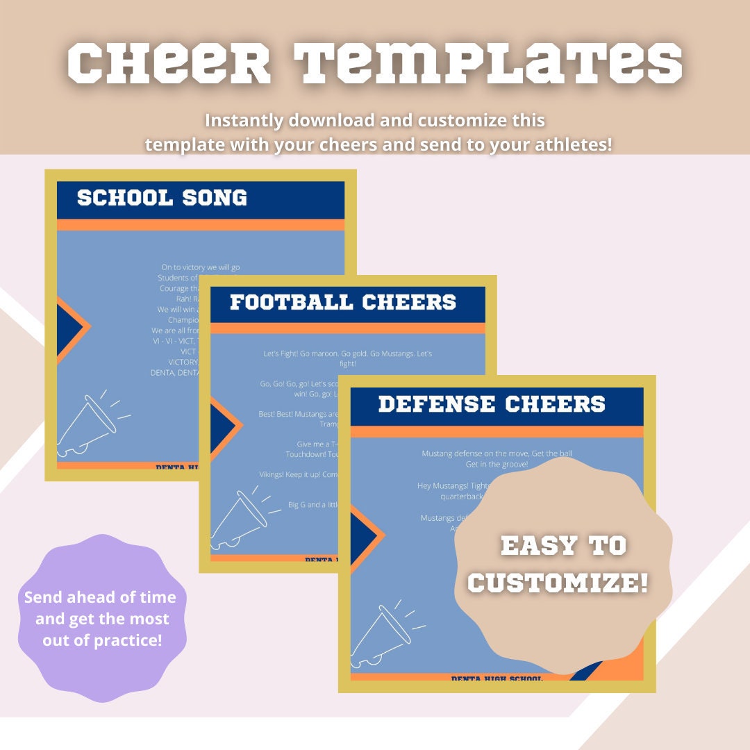 INSTANT DOWNLOAD Cheer Pack Share Your Cheers With Your Athletes Cheer ...
