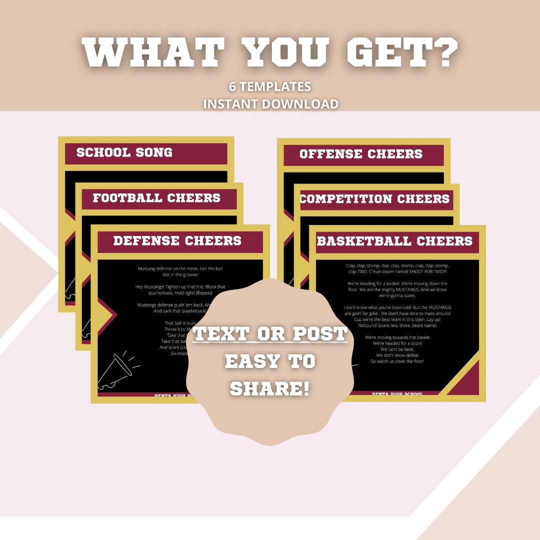 INSTANT DOWNLOAD | Cheer Pack | Share Your Cheers With Your Athletes ...