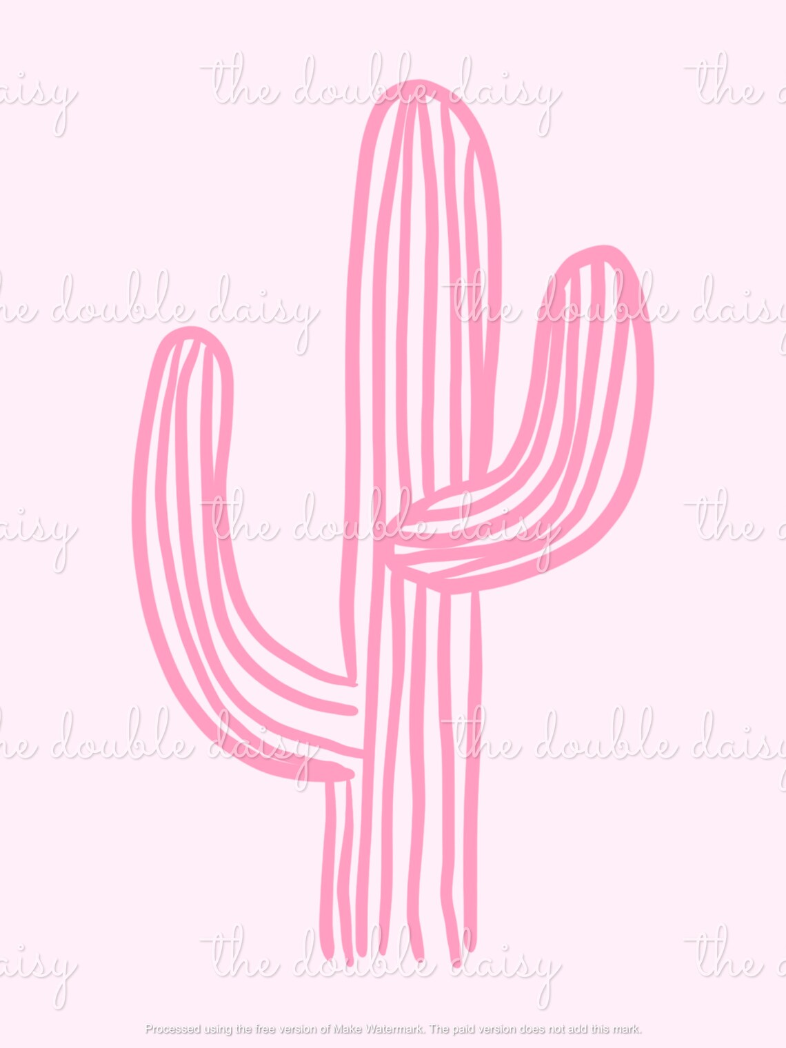 Pink Cactus Wall Art, Pastel Print, Preppy Poster, Fun Playful Pink ...