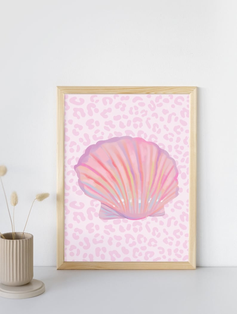 Seashell Preppy Wall Art Pastel Print Preppy Poster Fun - Etsy