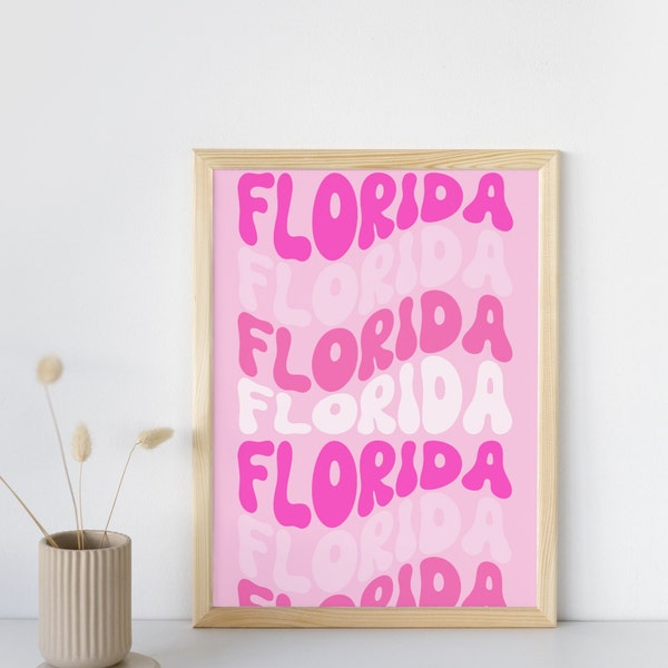 Florida Pink Poster - Etsy