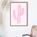 Pink Cactus Wall Art, Pastel Print, Preppy Poster, Fun Playful Pink ...