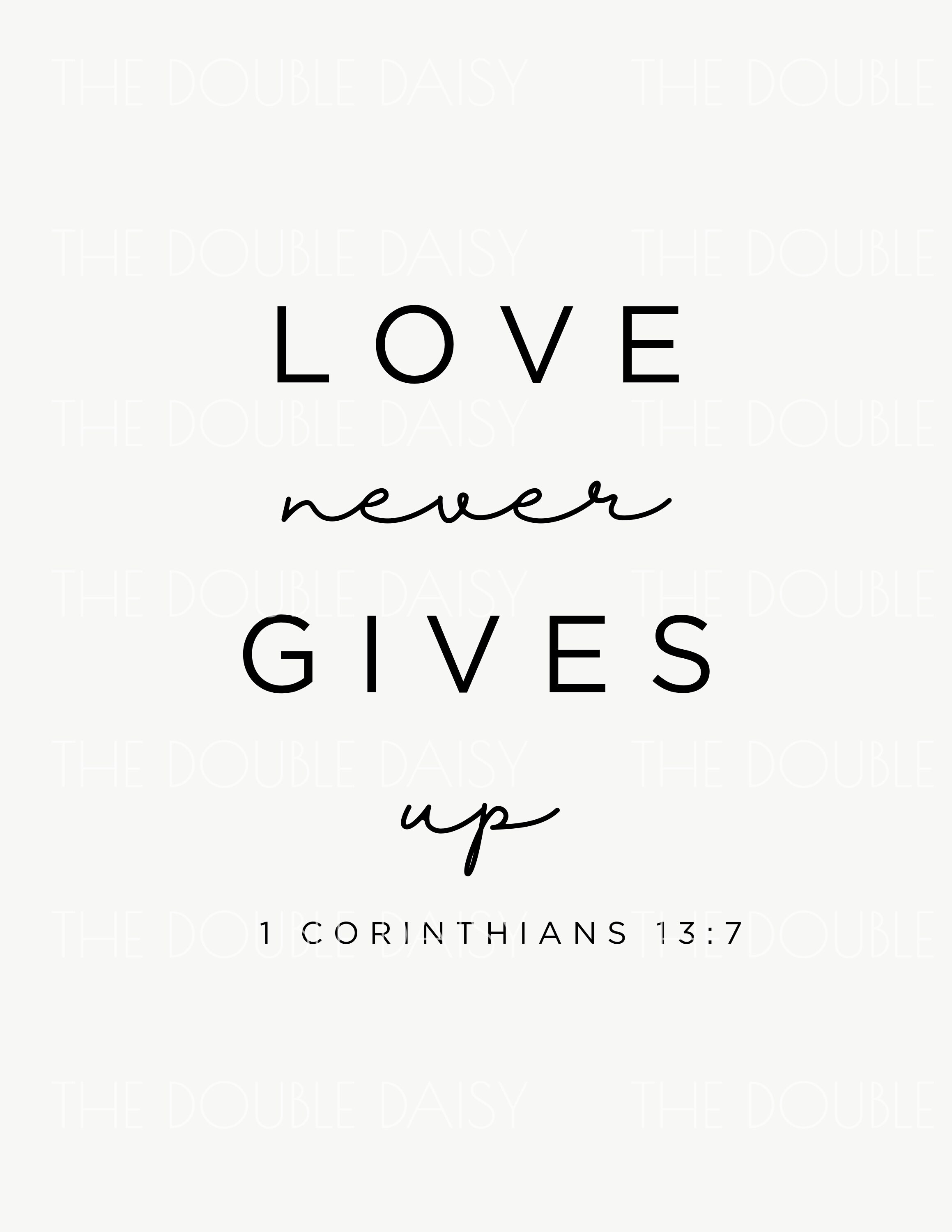1 Corinthians 13:7 Bible Verse Digital Wall Art, Black and White Print ...