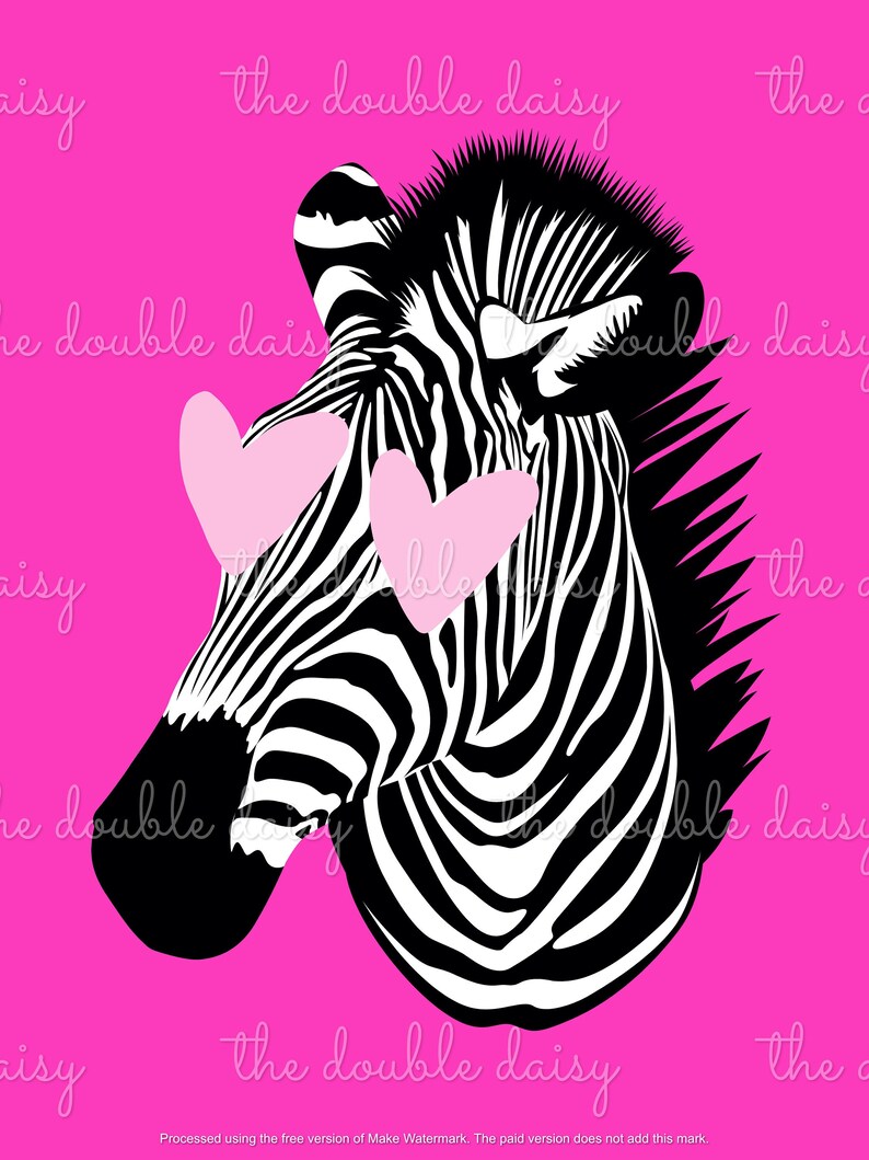 Pink Zebra Hearts Wall Art Pastel Print Preppy Poster Fun - Etsy