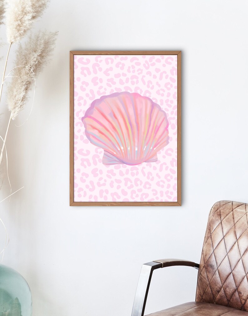 Seashell Preppy Wall Art Pastel Print Preppy Poster Fun - Etsy
