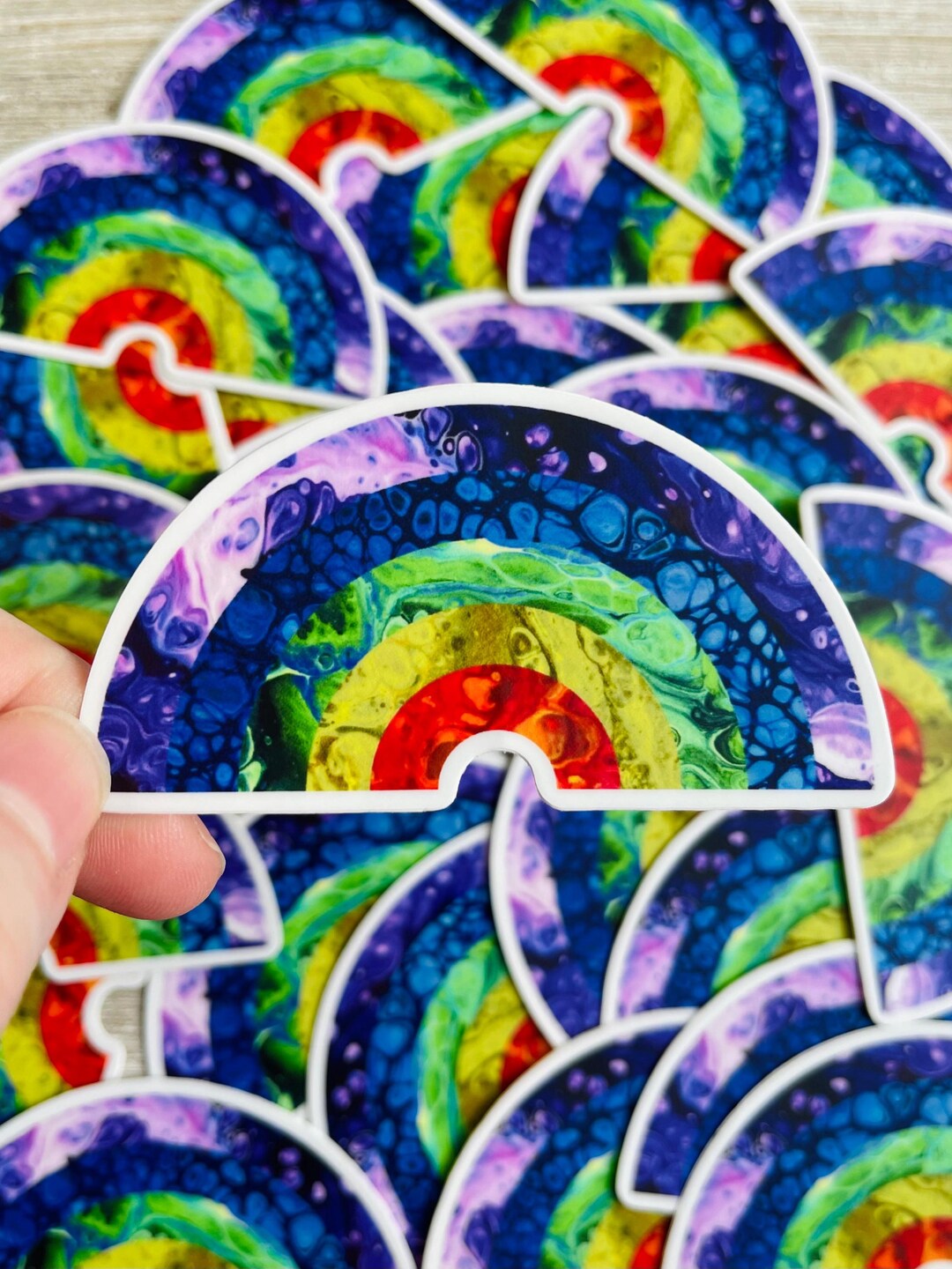 Bespattered Facade Rainbow Painting Collage Sticker - Etsy