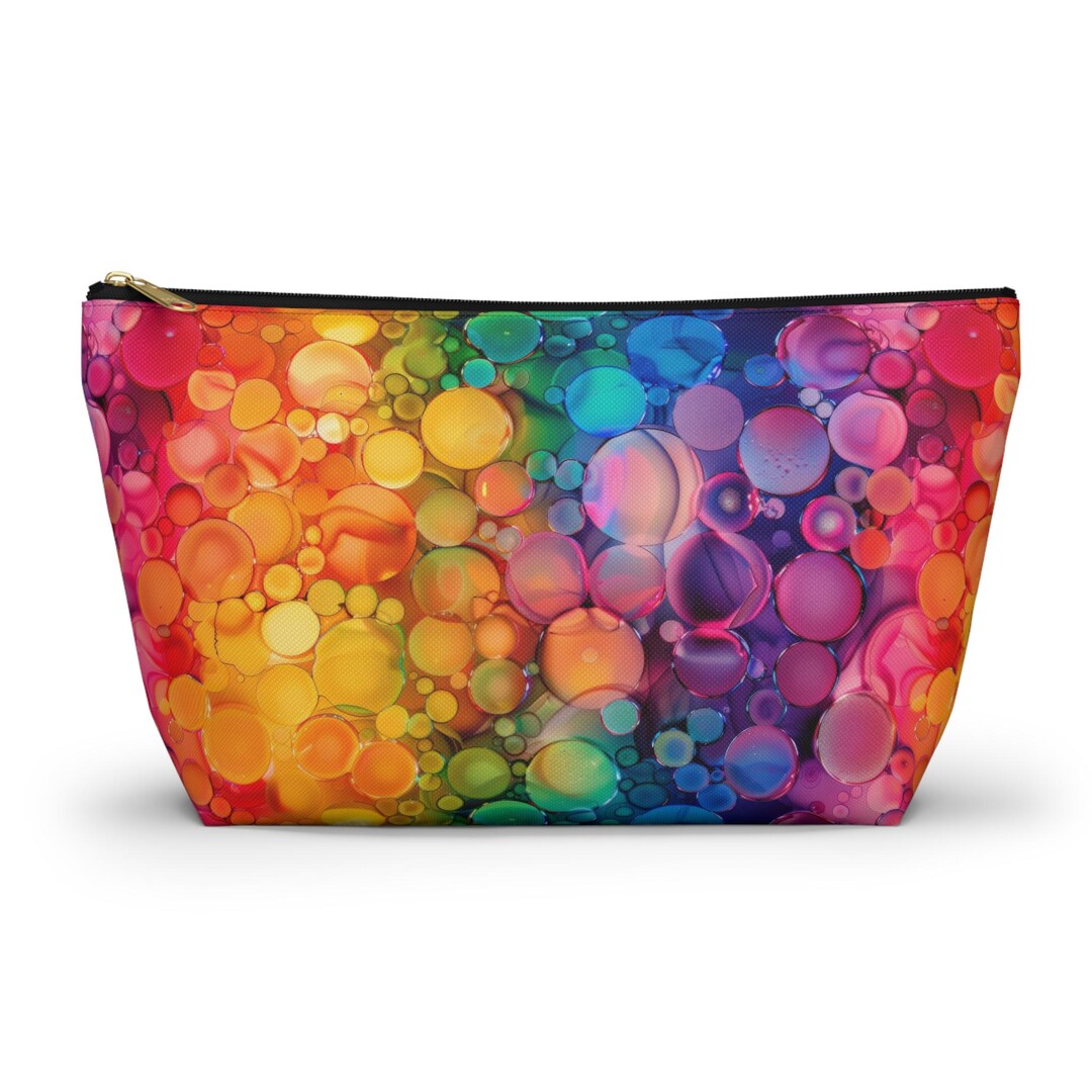 Bespattered Facade Rainbow Ink Dots Accessory Pouch With T-bottom | 2 ...