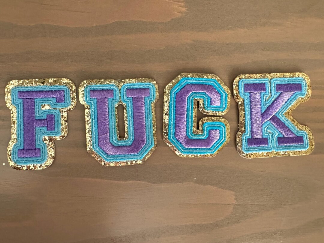 Everyone's Favorite Word Gold Glitter Blue and Purple Embroidered Patch Set - Etsy
