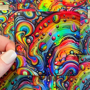 Bespattered Facade Holographic Rainbow Tidal Wave Sticker - Etsy