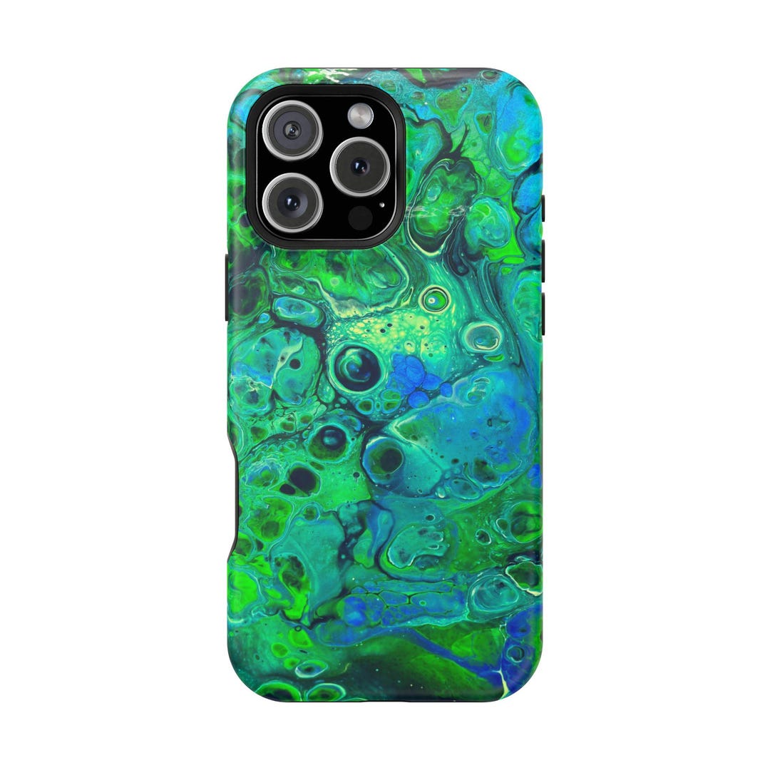 Green Abstract Fluid Art Impact-resistant Case, Protective Phone Cover ...