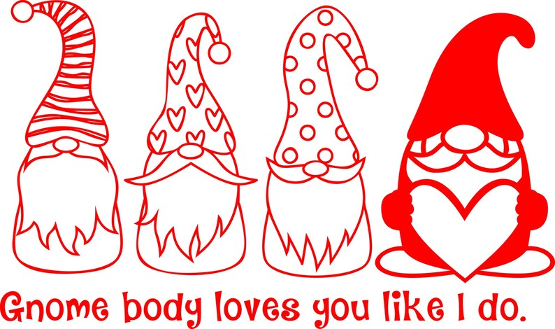 Gnome Body Loves You I Do SVG Gnome SVG Valentines Gnome SVG - Etsy
