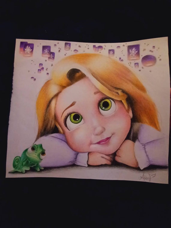 Little Princess Colored Pencil Drawing | Etsy