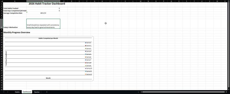 2026 Habit Tracker Excel Template | Daily Streaks, Reflections ...