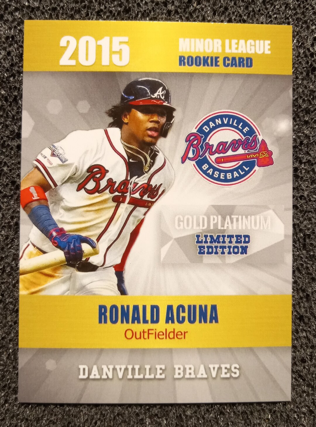 2015 Ronald Acuna Jr. Gold Platinum Rookie Card. Custom Card Limited ...