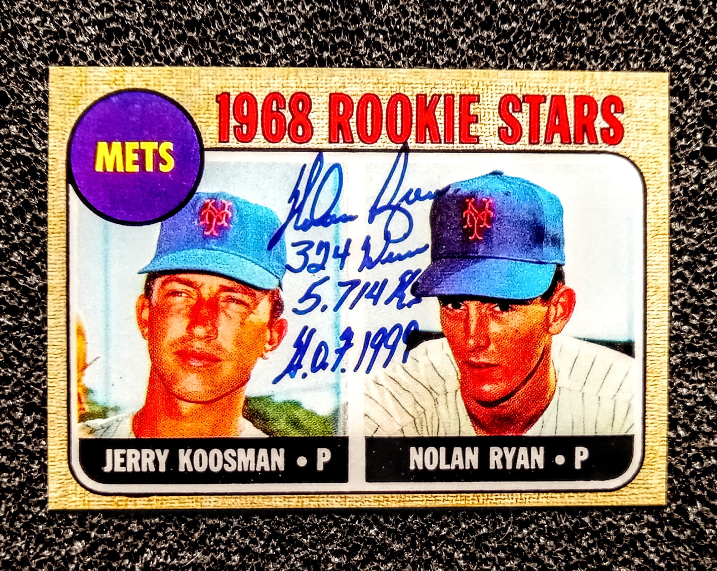 1968 Nolan Ryan Jerry Koosman HOF Autograph Rookie Card Lot. Reprint ...