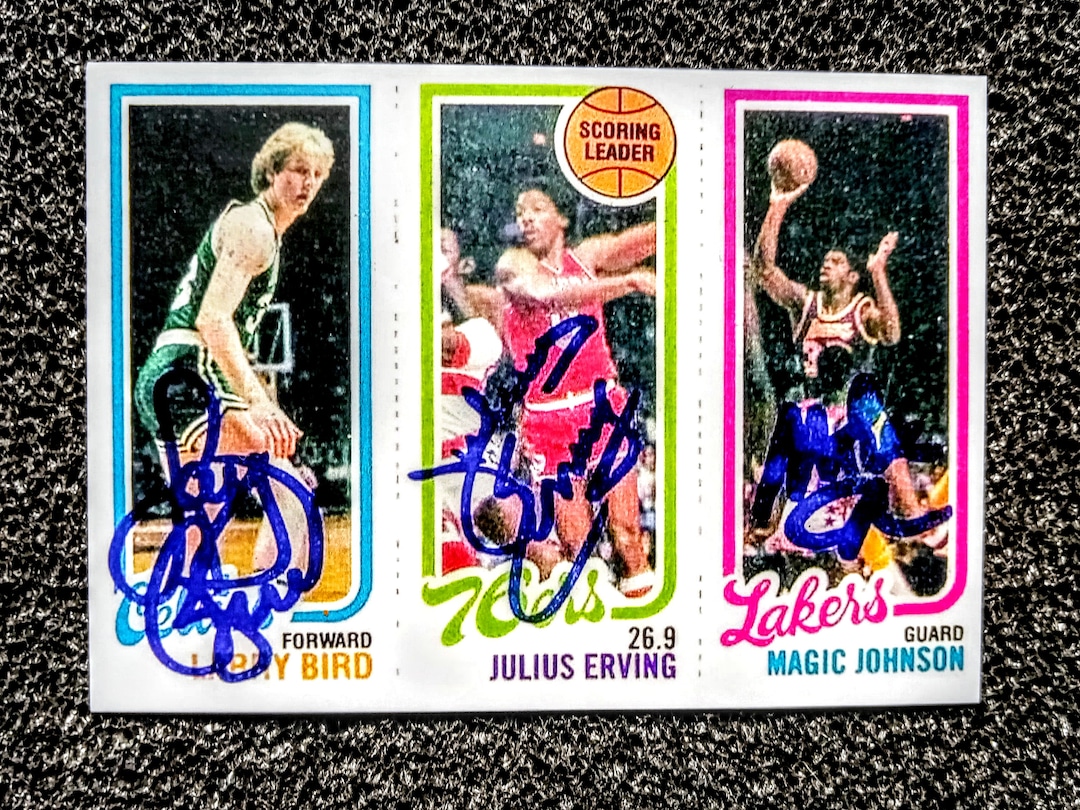 1980 Larry Bird Juilis Erving Magic Johnson Topps Autograph - Etsy