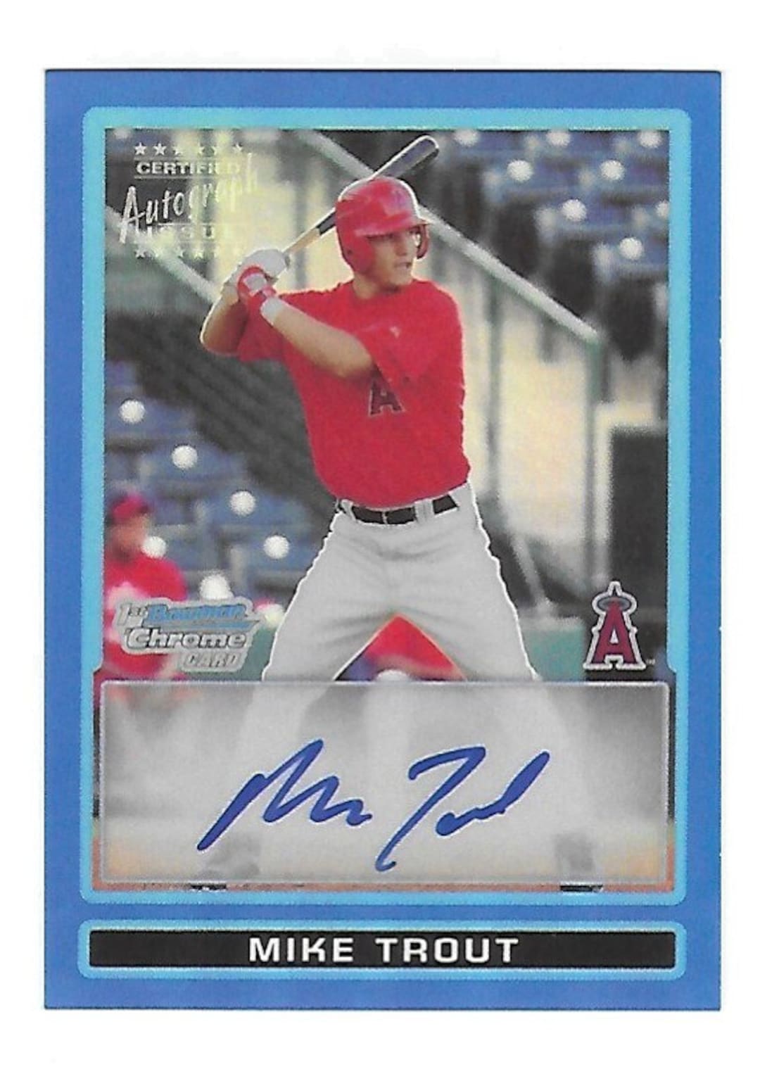 2009 Mike Trout Blue Border Autograph Rookie Card. Reprint Mint ...