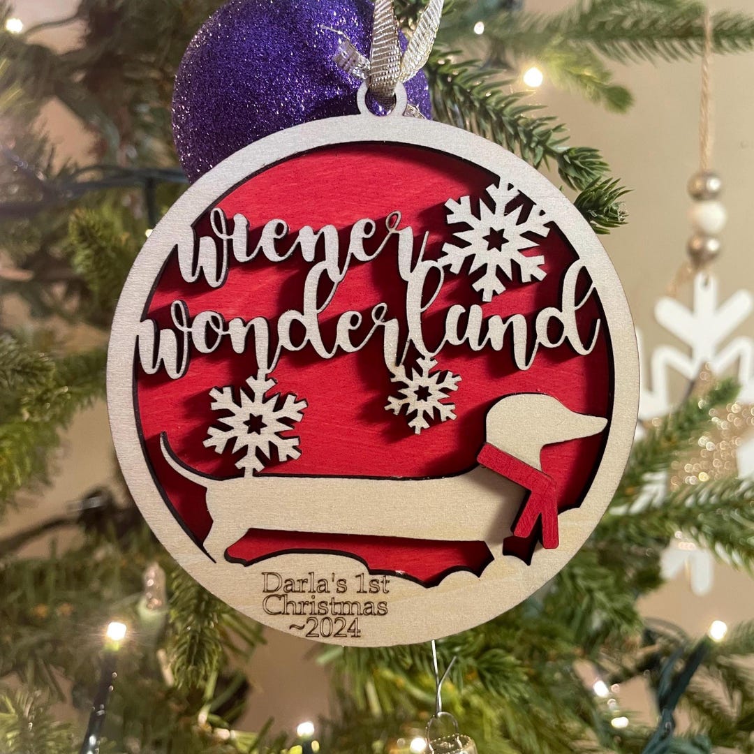 Personalized Dachshund Christmas Tree Ornament, Weiner Dog Ornament ...