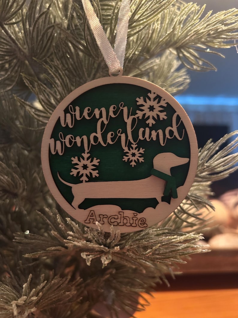 Dachshund Christmas Tree Ornament, Weiner Dog Ornament, Dachshund ...