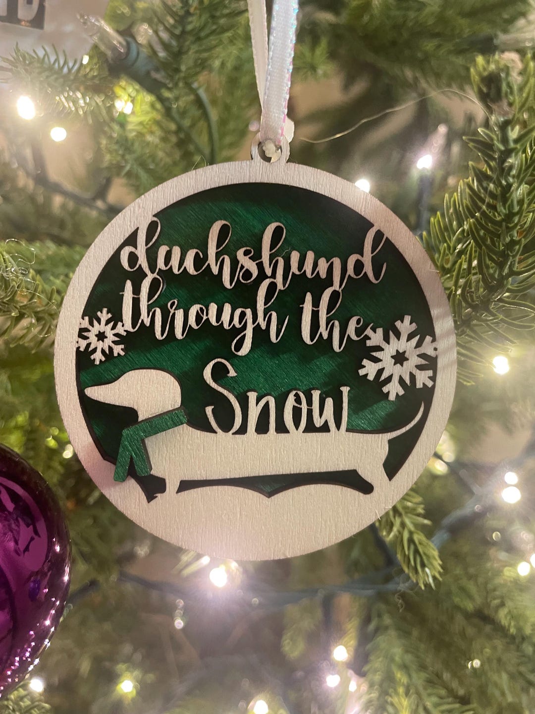 Dachshund Christmas Tree Ornament, Weiner Dog Ornament, Dachshund ...