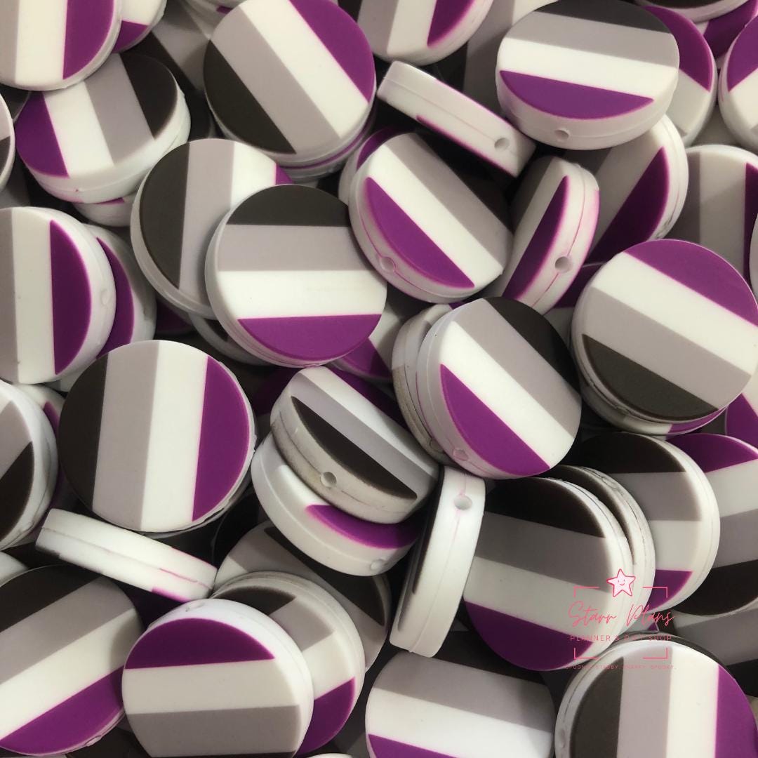 Asexual Pride Flag Unique Silicone Print Focal Bead Festival for ...