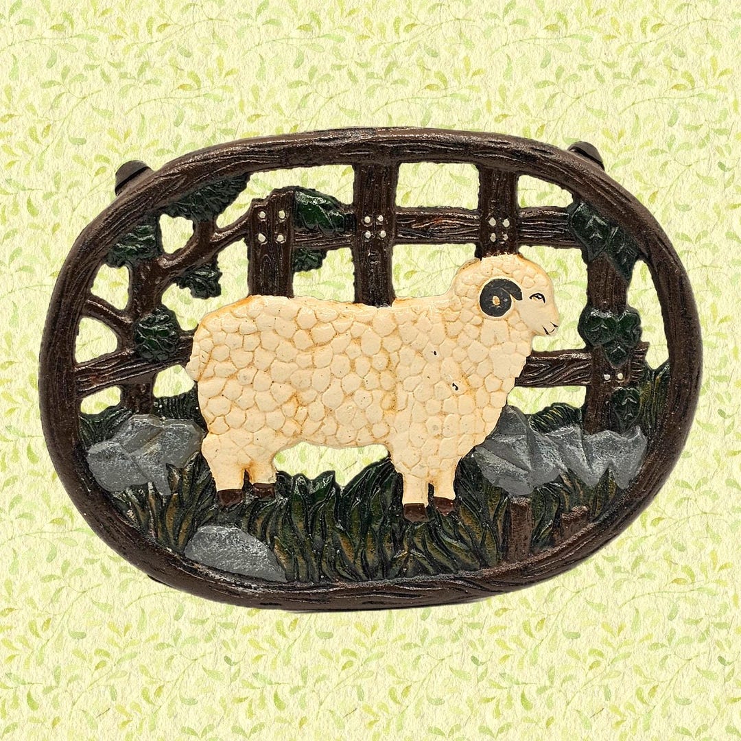 Vintage French Sheep Pot Stand With Rubber Feet, Kitchen Trivet ...