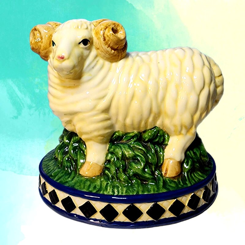 Ceramic Ram Figurine - Etsy