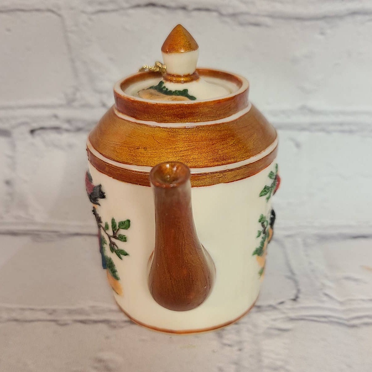 Vintage NINI Hand-painted Miniature Resin Redbirds Teapot Teapot ...