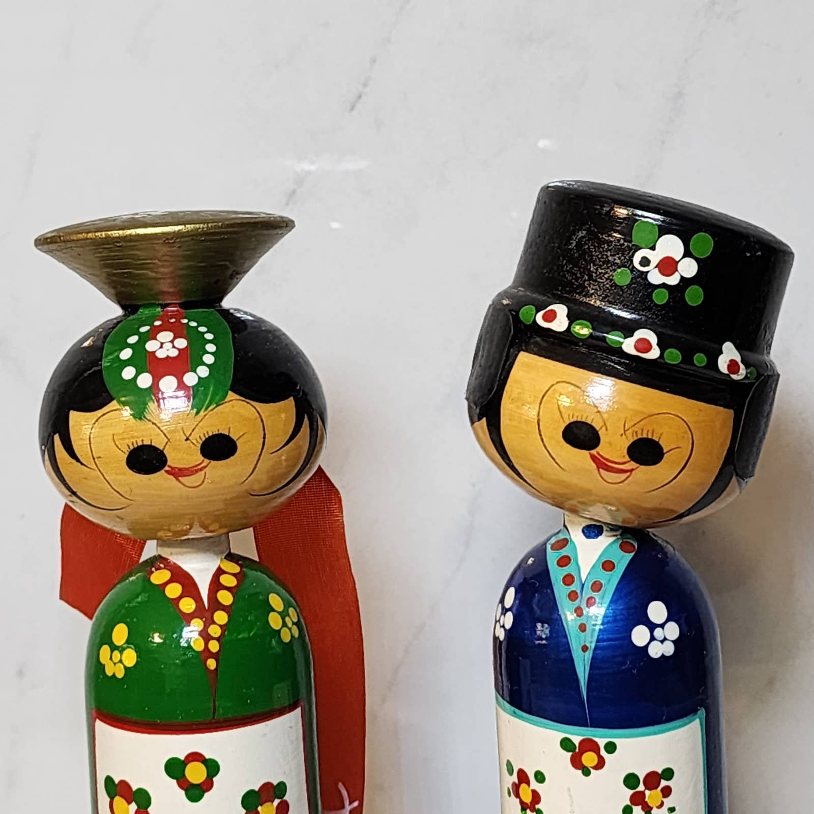 Vintage Asian Japanese Kokeishi Wooden Bobblehead Wedding - Etsy
