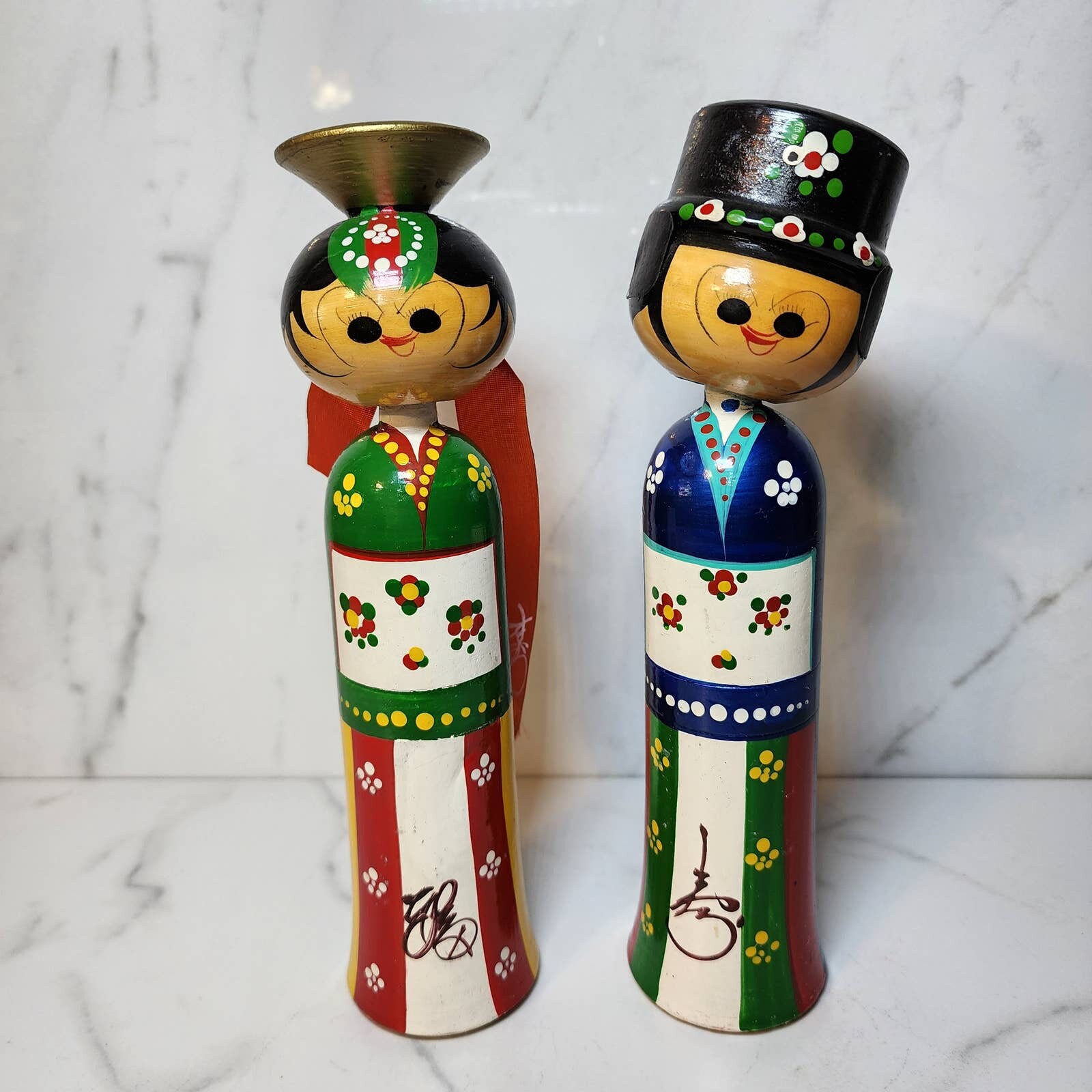 Vintage Asian Japanese Kokeishi Wooden Bobblehead Wedding - Etsy
