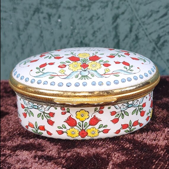 Halcyon Days Enamels With Our Love Jewelry Box Yellow… - Gem