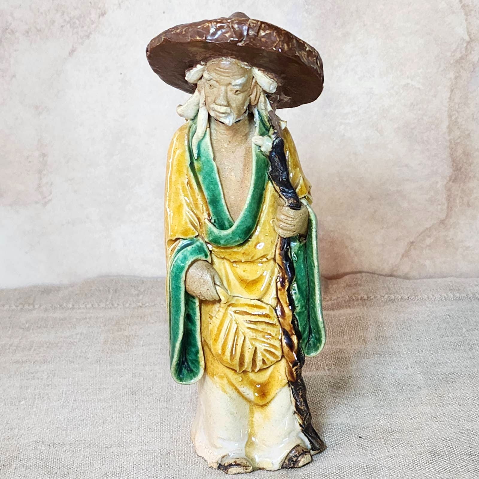 RARE Antique Shiwan Chinese Mudman With Fan Pottery Figurine - Etsy