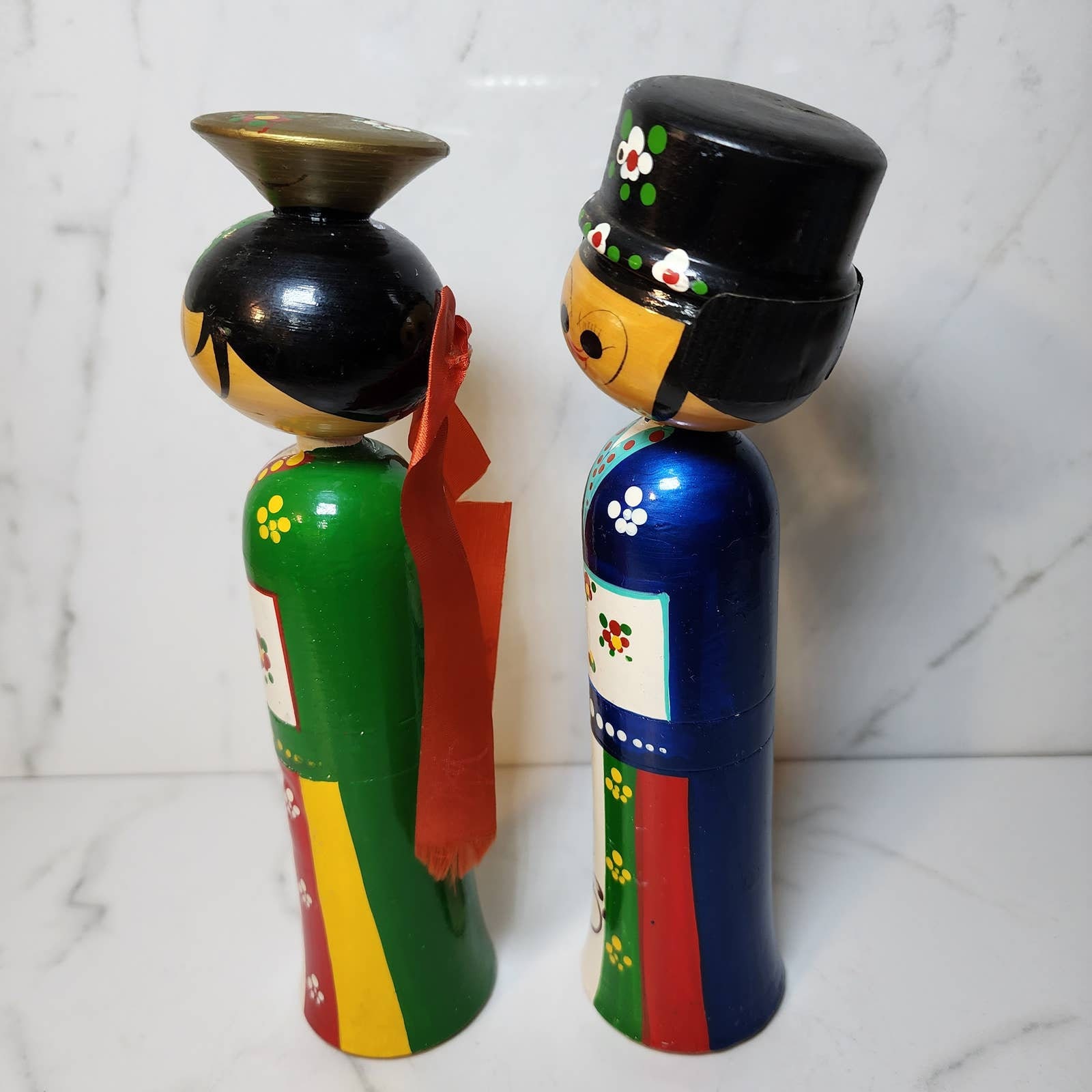 Vintage Asian Japanese Kokeishi Wooden Bobblehead Wedding - Etsy