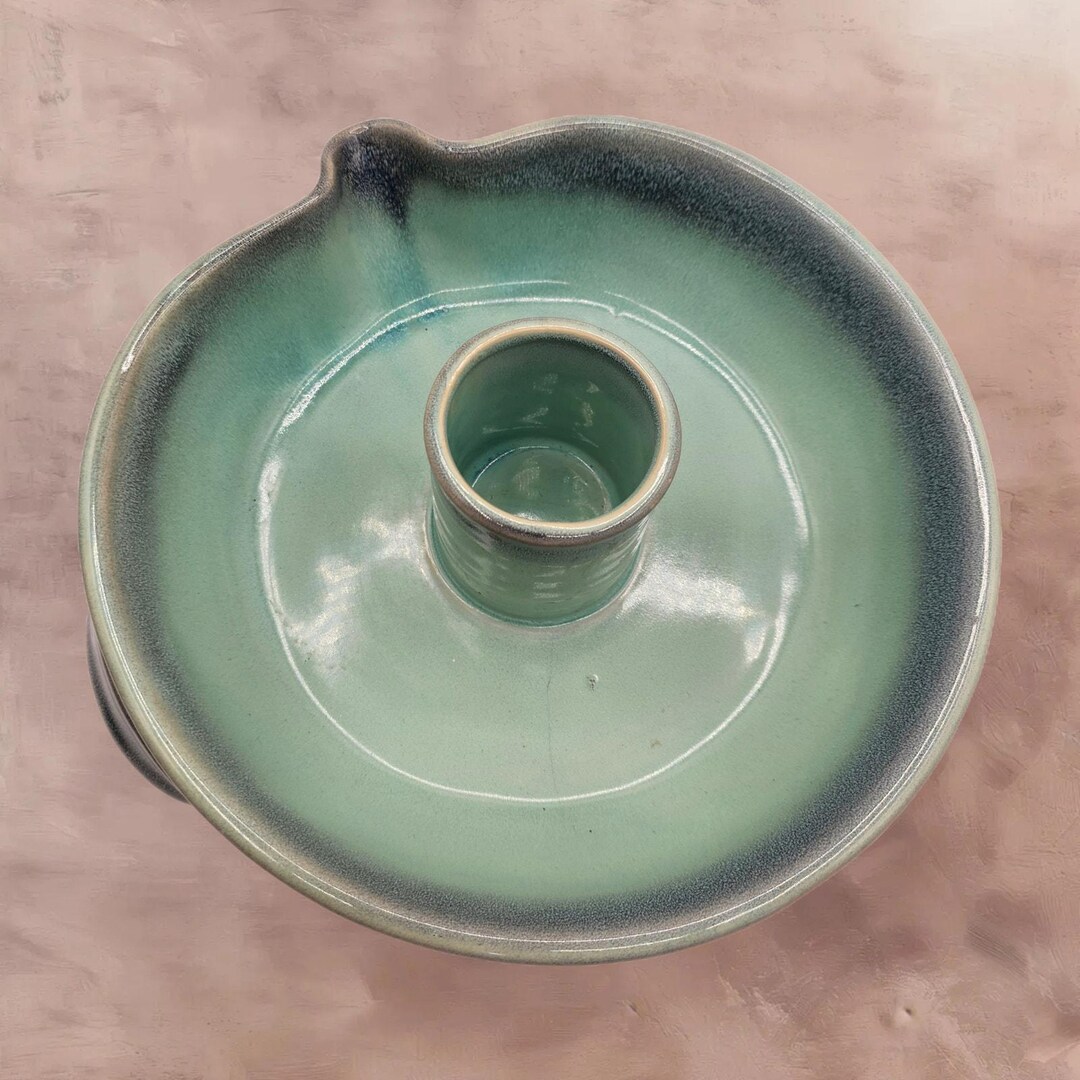 Vintage Aqua Blue Chicken Cooker Roaster Stoneware Pottery With Pour ...