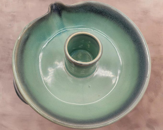 Vintage Aqua Blue Chicken Cooker Roaster Stoneware Pottery With Pour ...