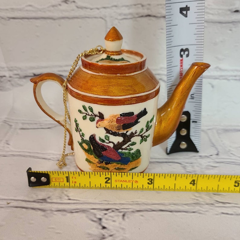 Vintage NINI Hand-painted Miniature Resin Redbirds Teapot Teapot ...