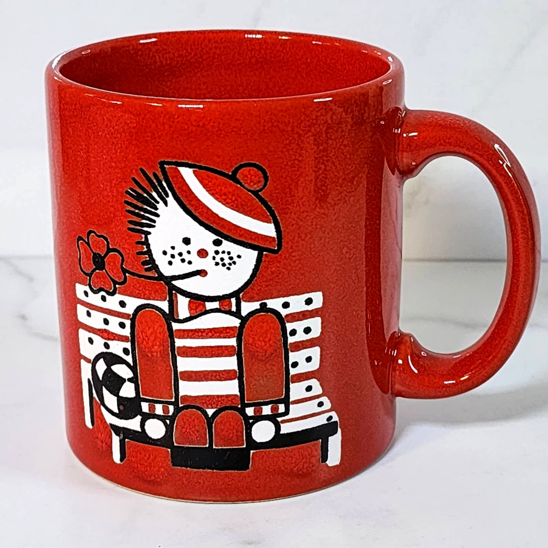 Vintage West Germany Waechtersbach Coffee Mug Rag Doll Boy on Bench Tea ...