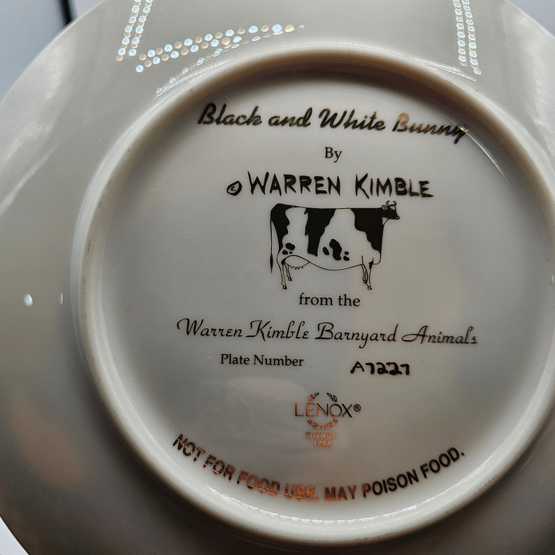 VTG 90s Warren Kimble Barnyard Animals Decorative Plate Black and White ...