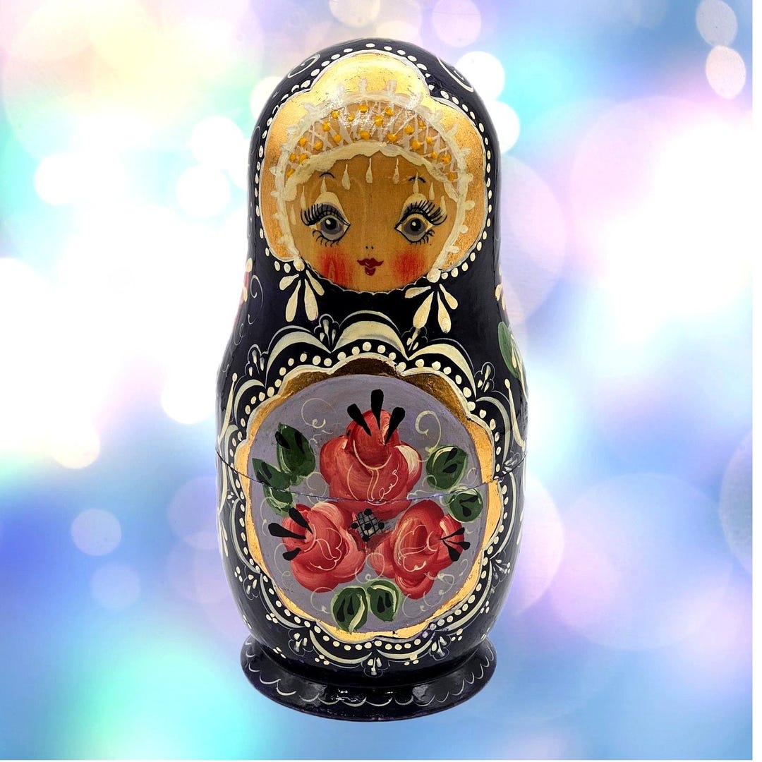 Hand Painted Vintage Russian Matryoshka Nesting Dolls-traditional ...