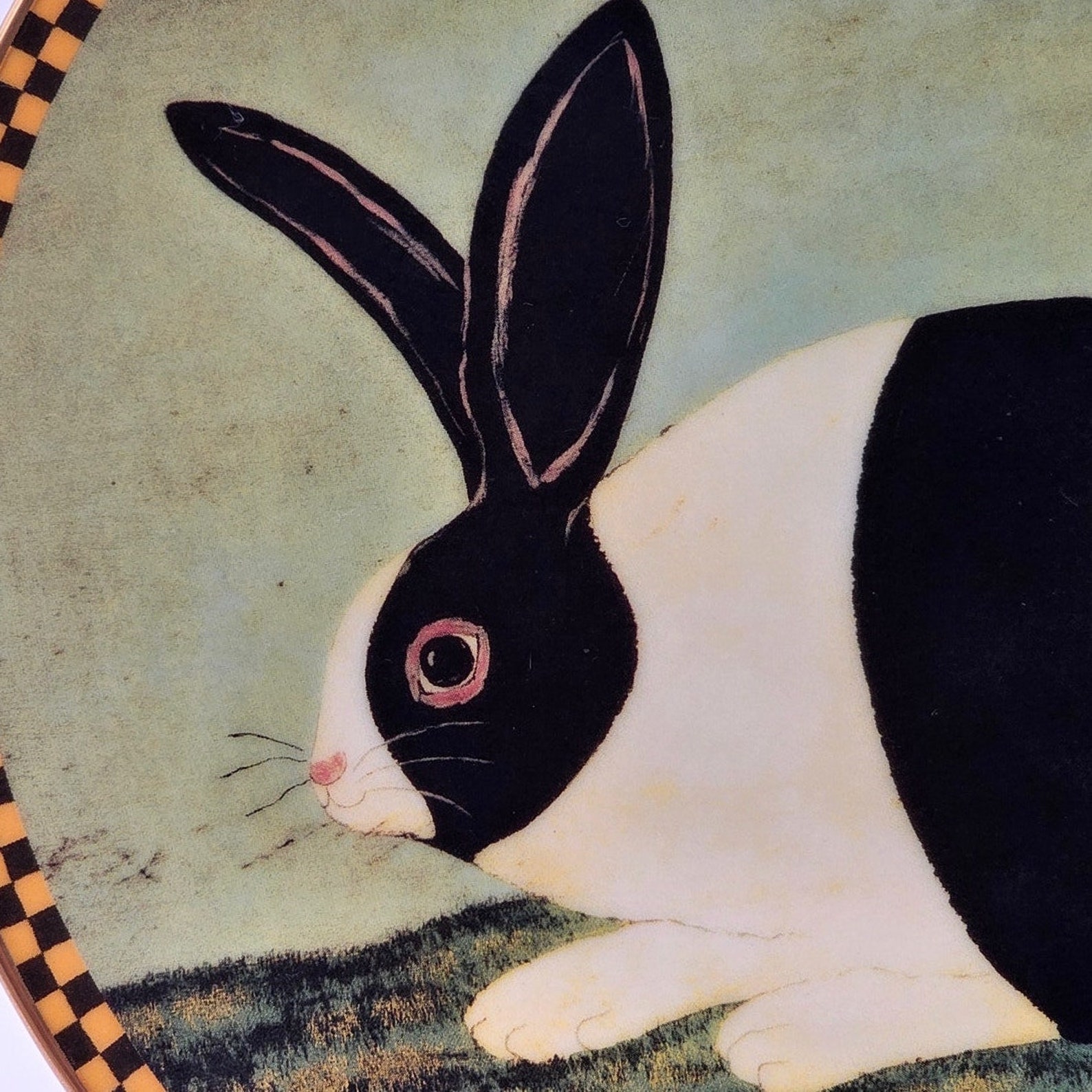 VTG 90s Warren Kimble Barnyard Animals Decorative Plate Black and White ...