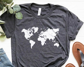 World Map Shirt | Etsy