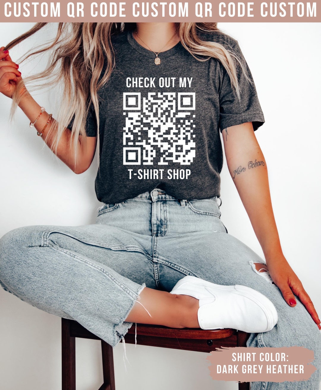Custom QR Code Shirt, Custom Business Shirt, Personalized QR Code, New ...